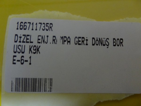 Logan 1 - SM3 2 Dizel Enjektör Rampa Geri Dönüş Borusu 166711735R - NOM OTO