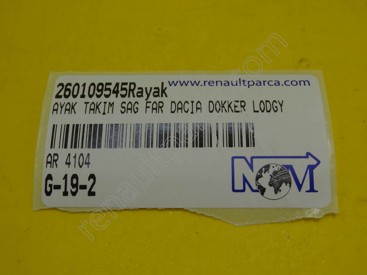 260109545R-SAĞ FAR AYAK TAKIM YAN SANAYİ » Sağ Far | Renault Yedek ...