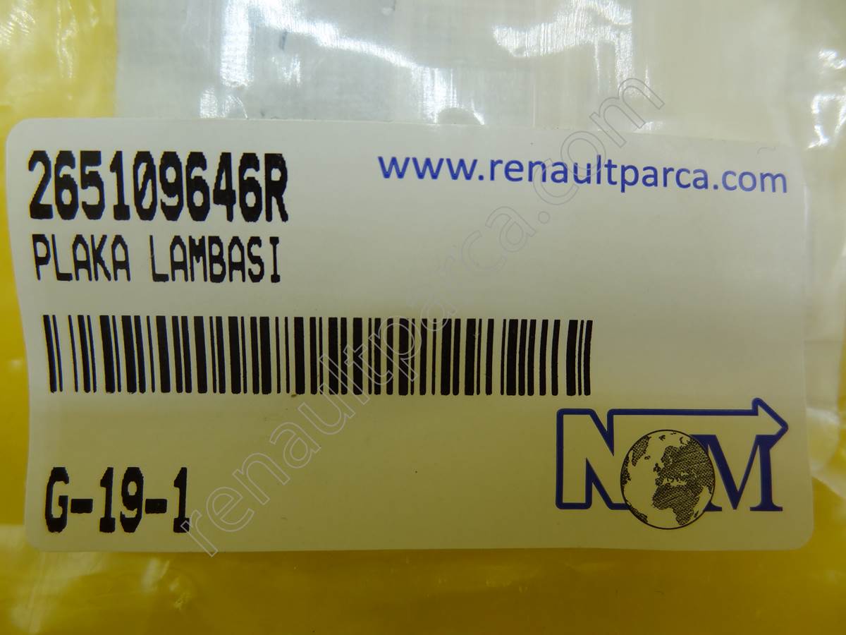 265109646R-PLAKA LAMBASI MAİS - NOM OTO