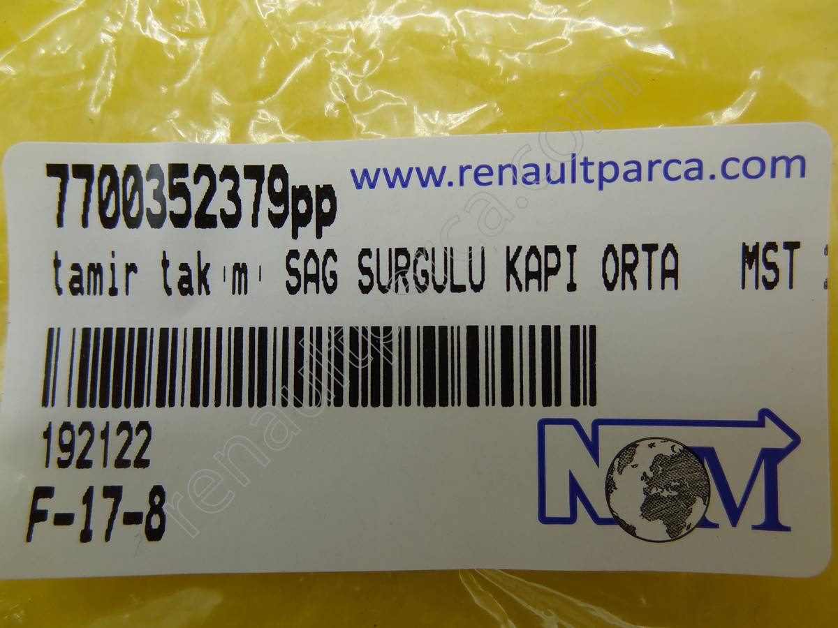 Master 2 Sağ Sürgülü Kapı Orta Tamir Tk Yan Sanayi 7700352379 - NOM OTO