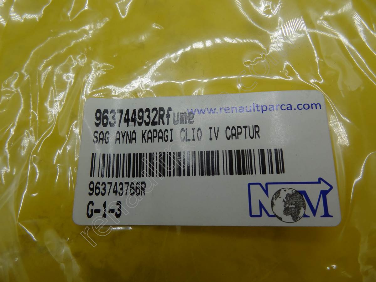 963744932R-SAĞ AYNA KAPAĞI FÜME » Dış Dikiz Ayna Kapağı | Renault Yedek ...