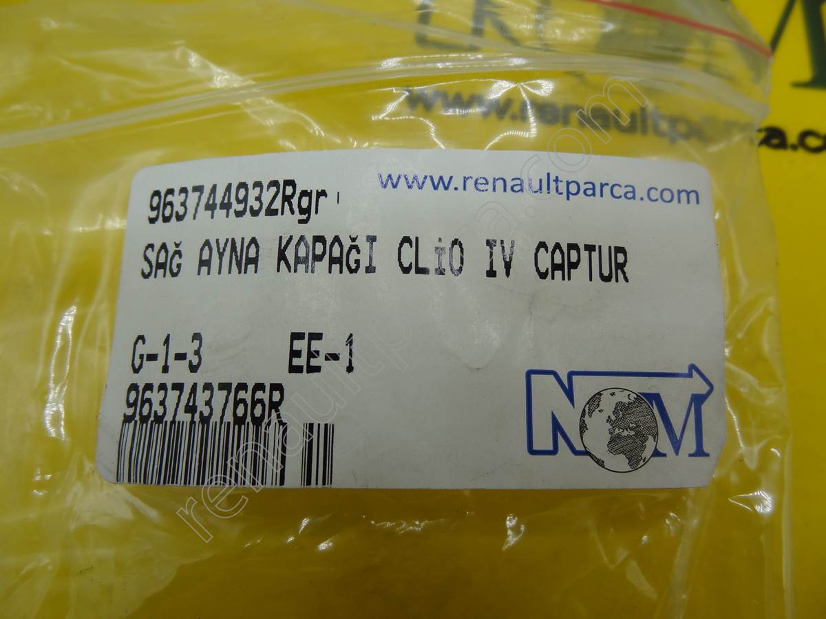 963744932R-SAĞ AYNA KAPAĞI GRİ » Dış Dikiz Ayna Kapağı | Renault Yedek ...