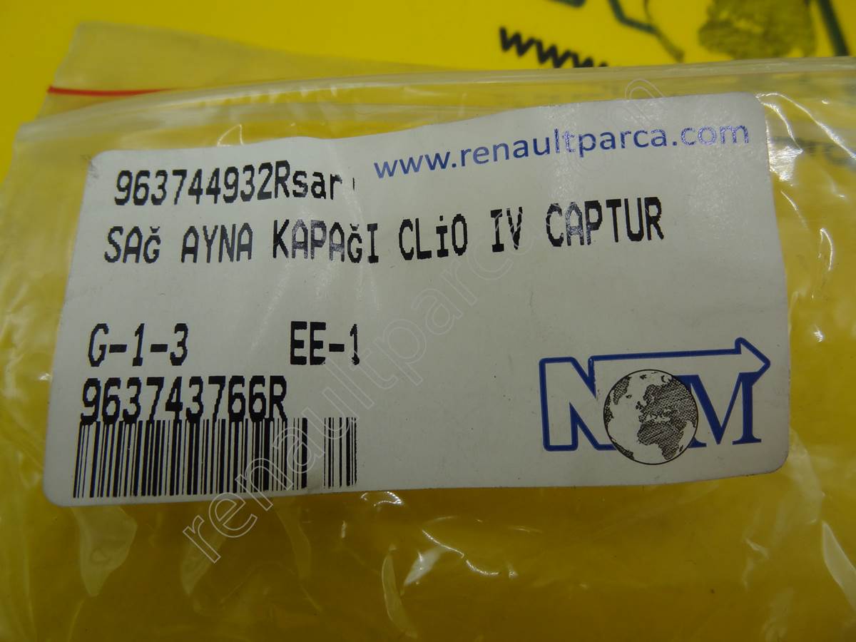 963744932R-SAĞ AYNA KAPAĞI SARI » Dış Dikiz Ayna Kapağı | Renault Yedek ...